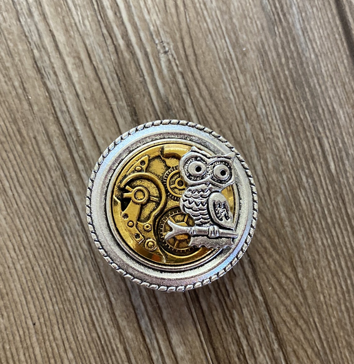 Old Gold Gear Owl Drawer Knobs / Gear Owl Cabinet / Gothic | Etsy