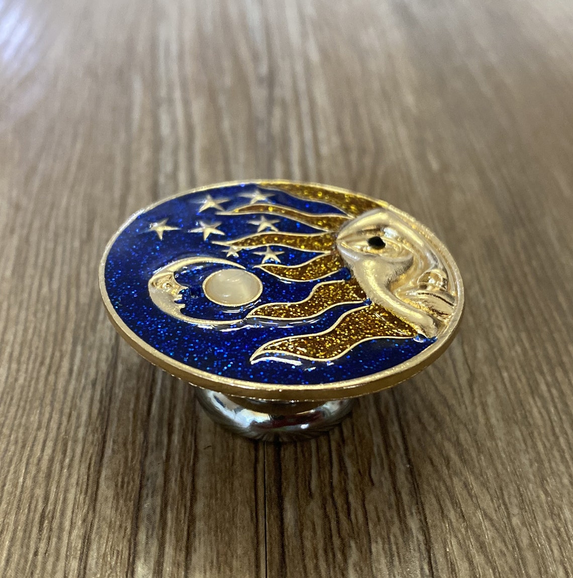 Enamel Sun and Moon Stars Drawer Knobs / Starry Sky Cabinet / Gothic ...