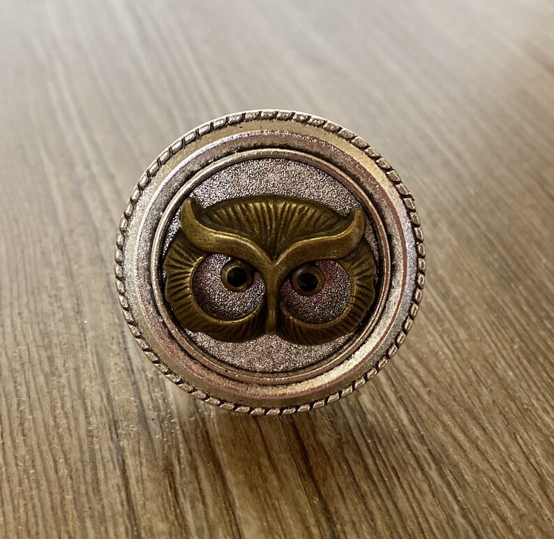 Brass Owl Drawer Knobs / Gear Owl Cabinet / Gothic Home Decor / Animal ...