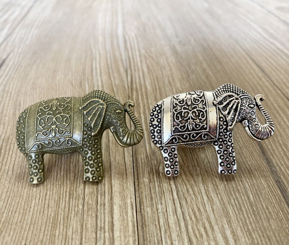 Brass Elephant Drawer Knobs / Elephant Cabinet / Gothic Home | Etsy
