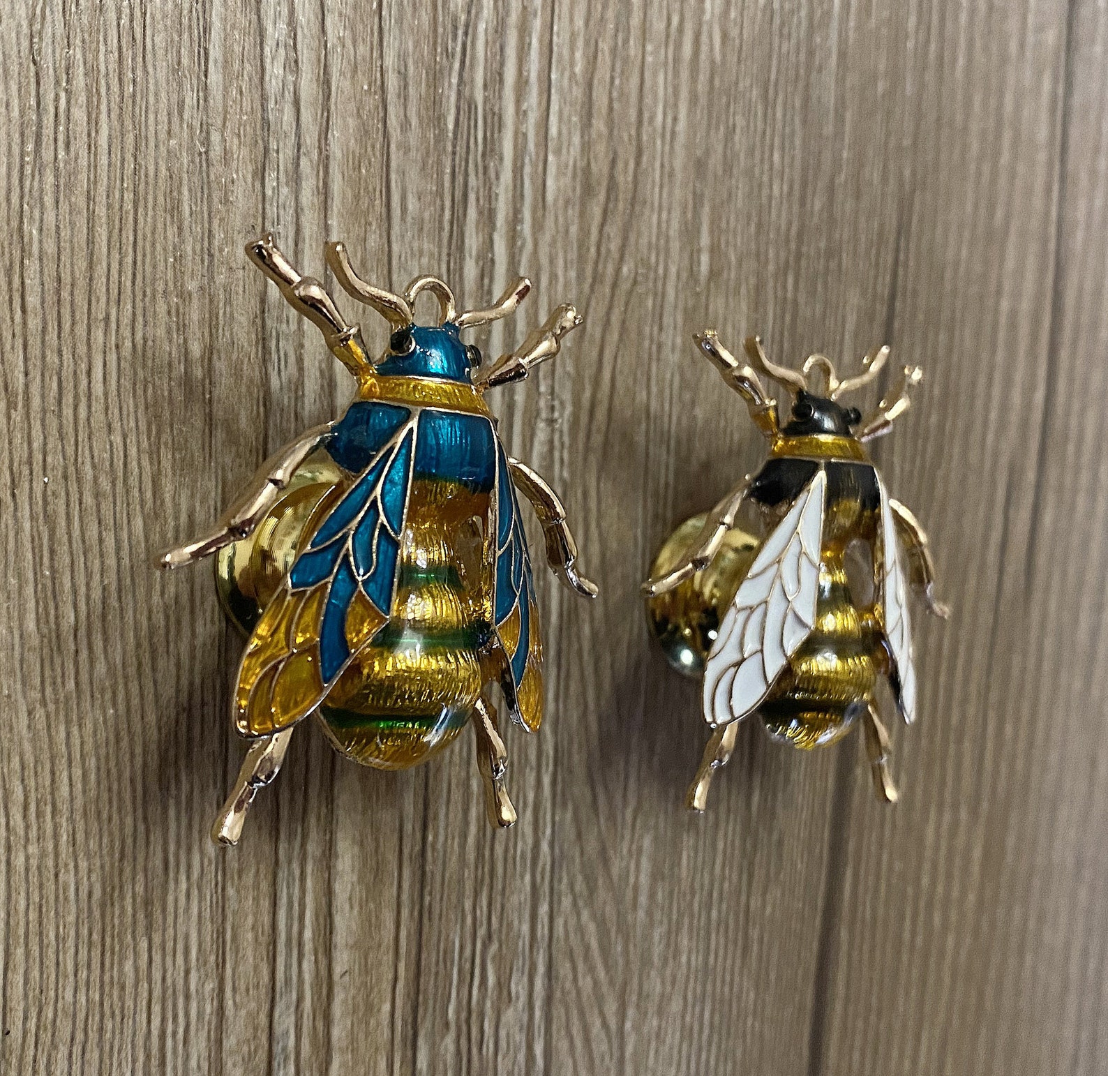Enamel Bees Gather Honey Drawer Knobs / Bees Gather Honey Cabinet ...