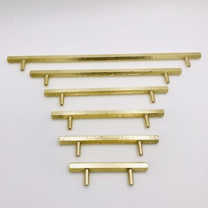 Hexagon Hammered Brass Solid Handmade Drawer Knobs Pulls Handles/dresser Knobs Cabinet Pull ...