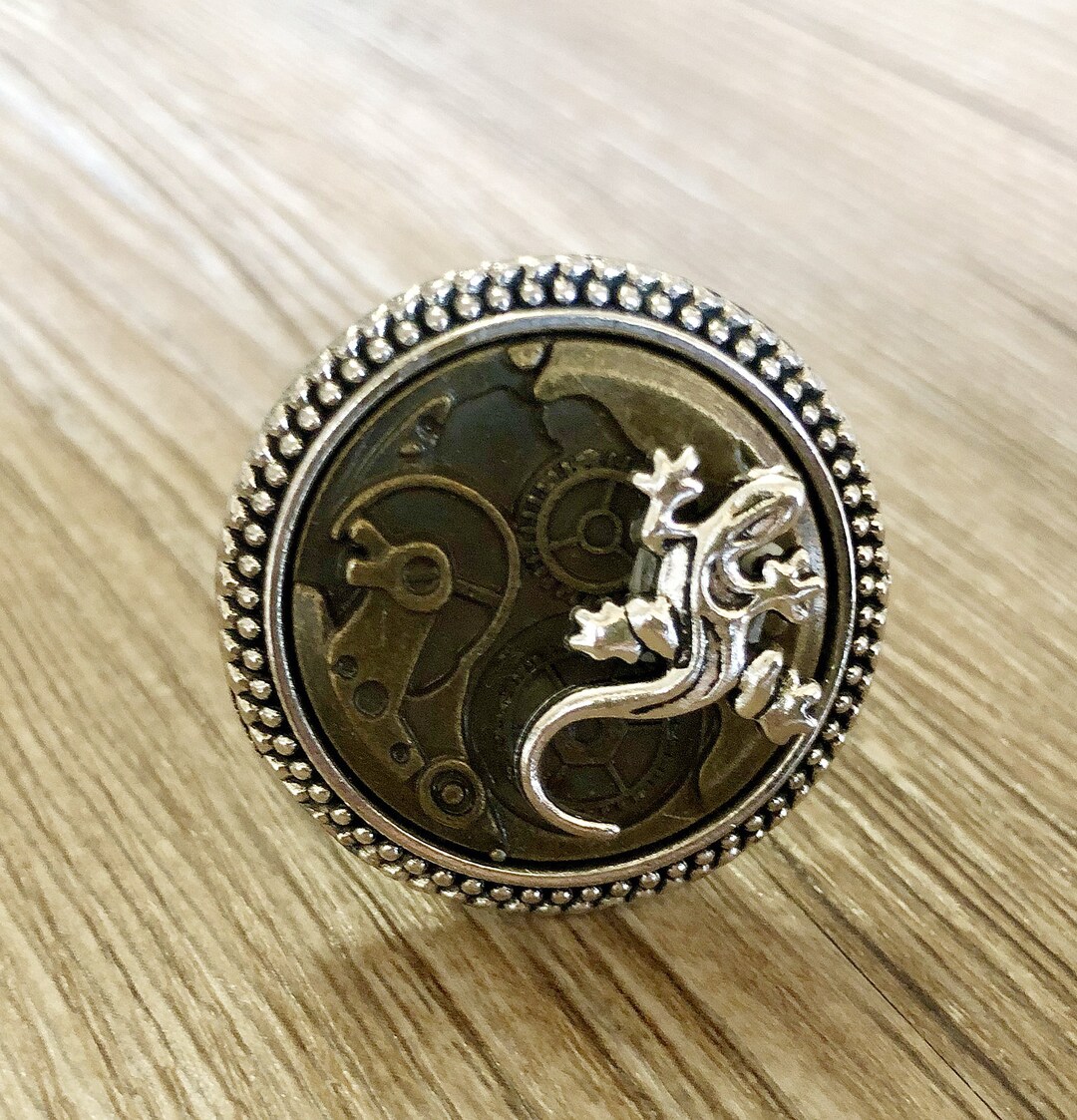 Brass Gear Lizard Drawer Knobs / Gear Lizard Cabinet / Gothic Home ...