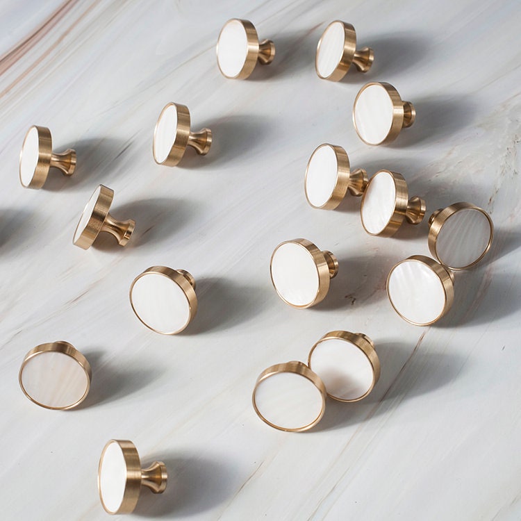 Pearl Shells Brass Handmade Drawer Knobs Pulls Handles/dresser - Etsy