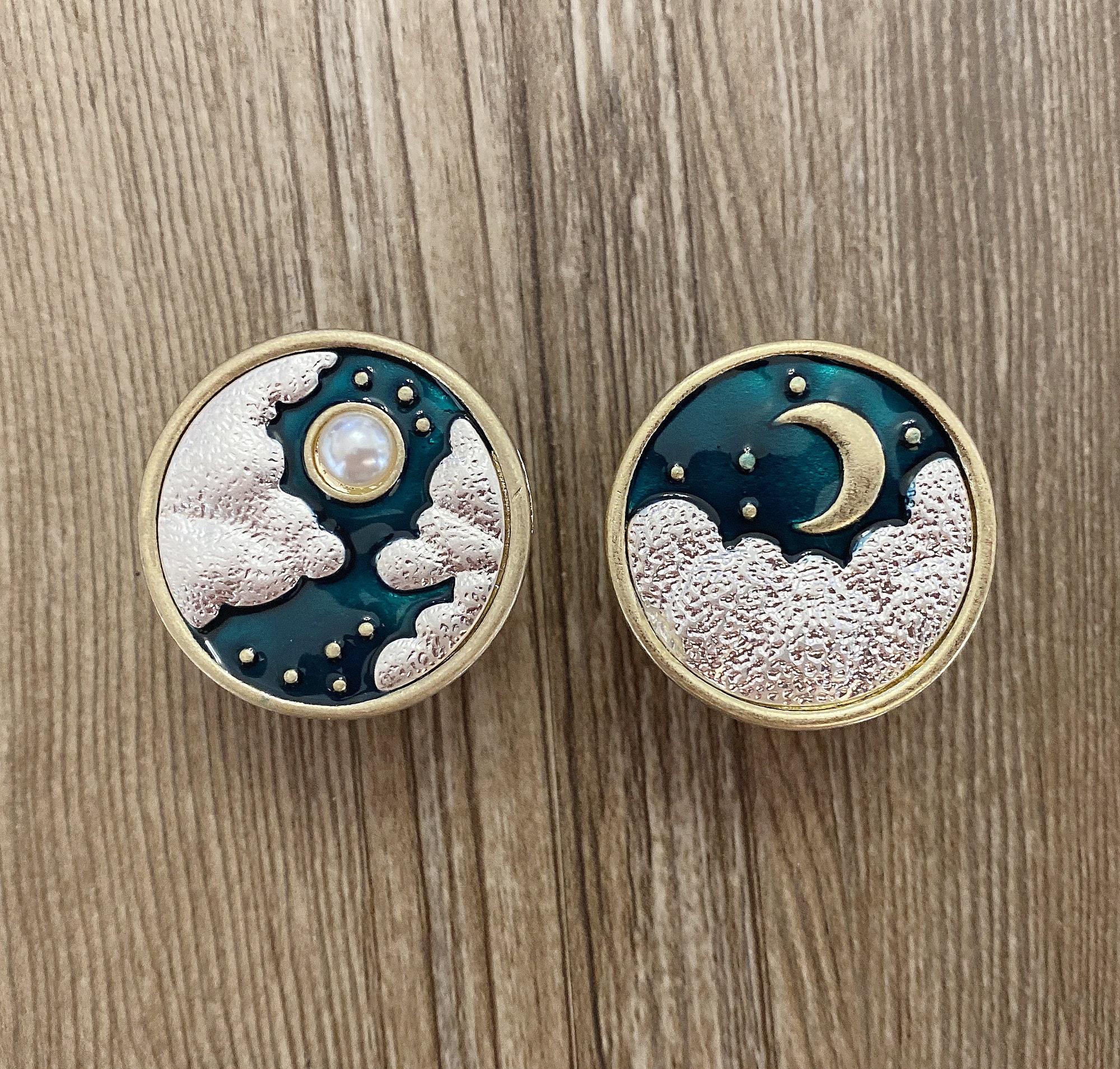 Enamel Sun and Moon Drawer Knobs / Starry Sky Cabinet / Gothic - Etsy