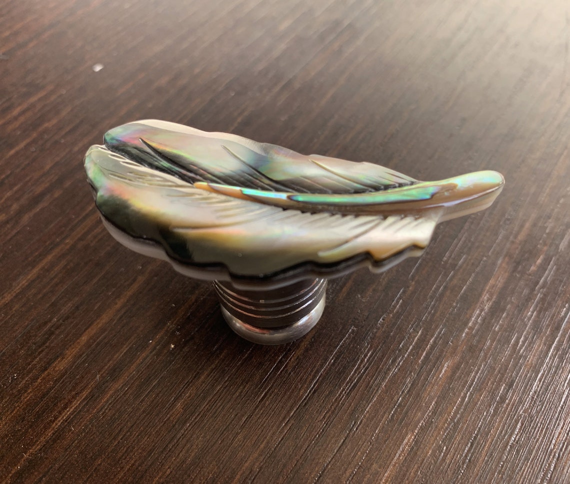 Feather Natural Shell Drawer Knobs / Furniture Knobs With Rope | Etsy