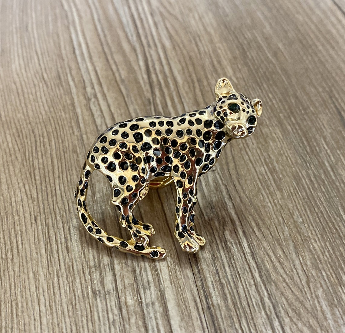 Gold Painted Leopard Drawer Knobs / Painted Leopard Cabinet / | Etsy