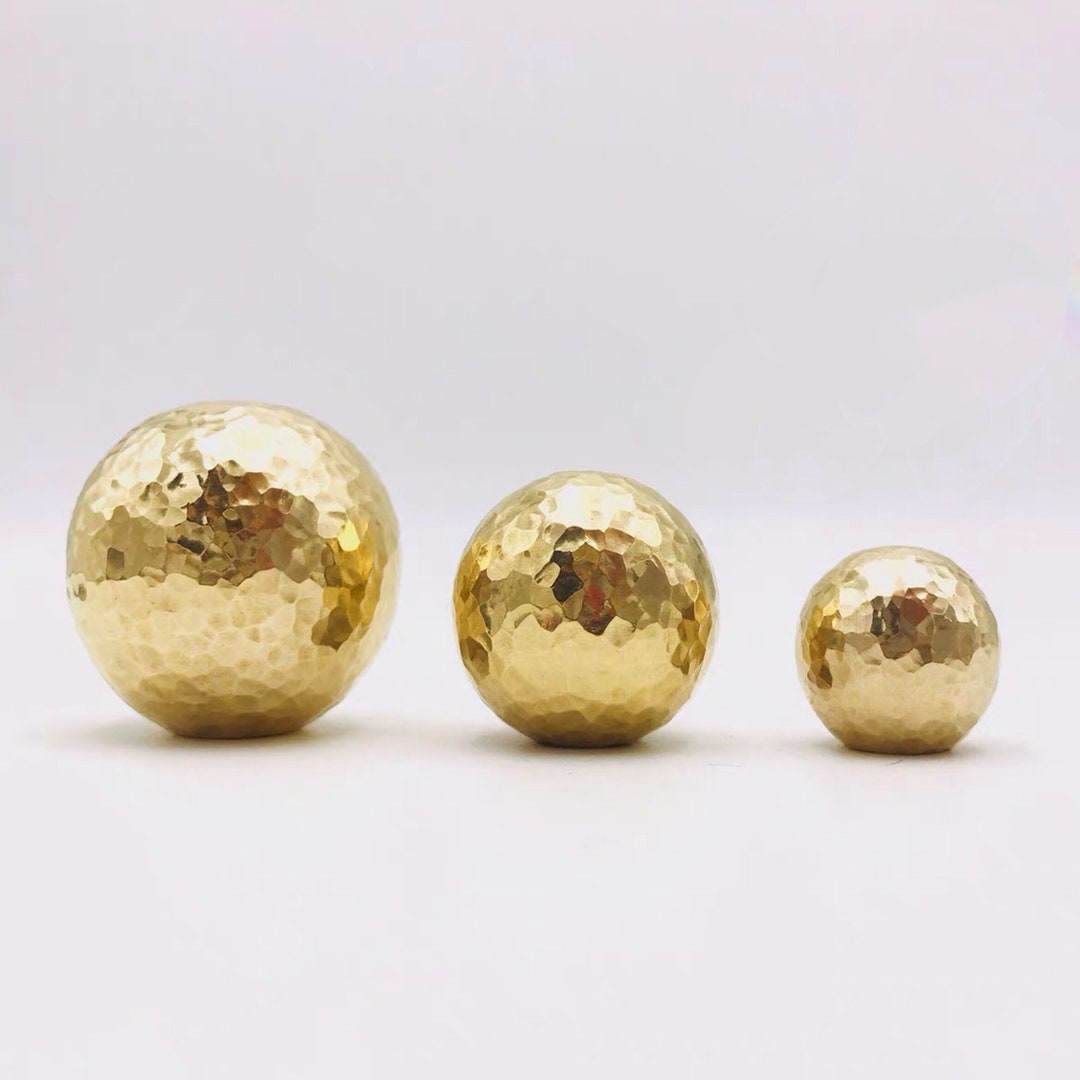Hammered Brass Sphere Full Copper Solid Handmade Drawer Knobs - Etsy