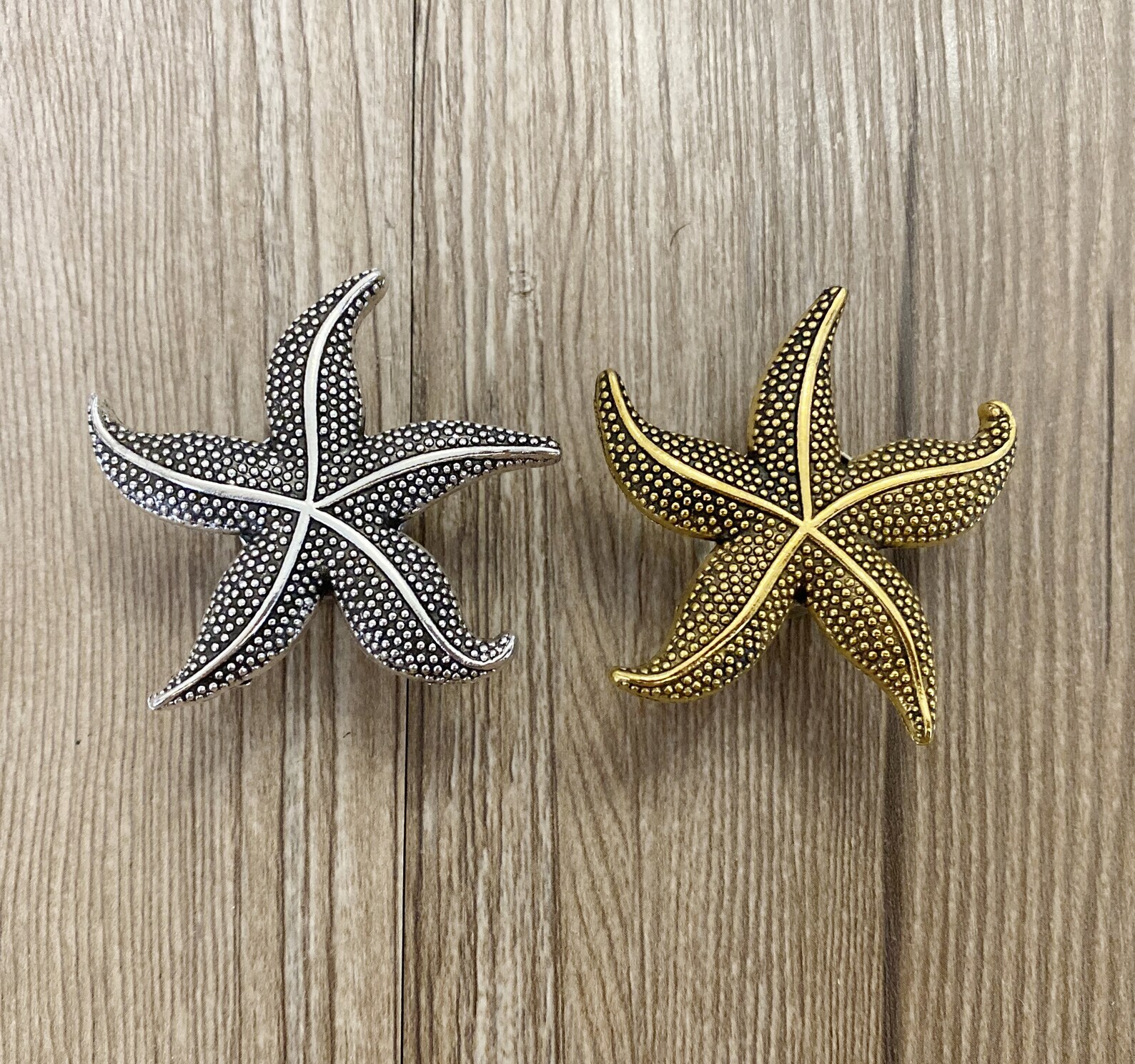 Starfish Drawer Knobs / Furniture Knobs Silver With Rope - Etsy