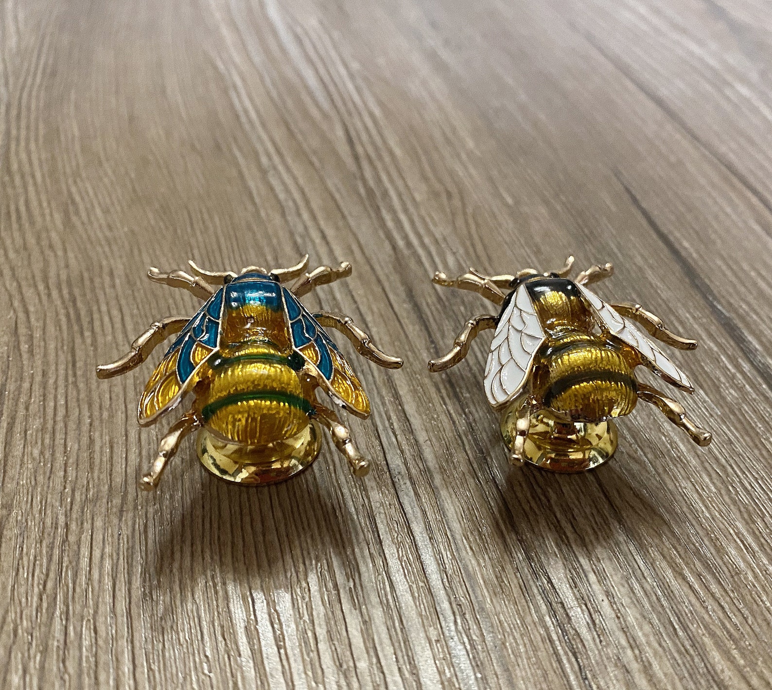 Enamel Bees Gather Honey Drawer Knobs / Bees Gather Honey Cabinet ...