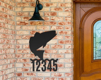 Metal House Numbers Hogfish, Address Sign, House Number Plaque, Metal ...