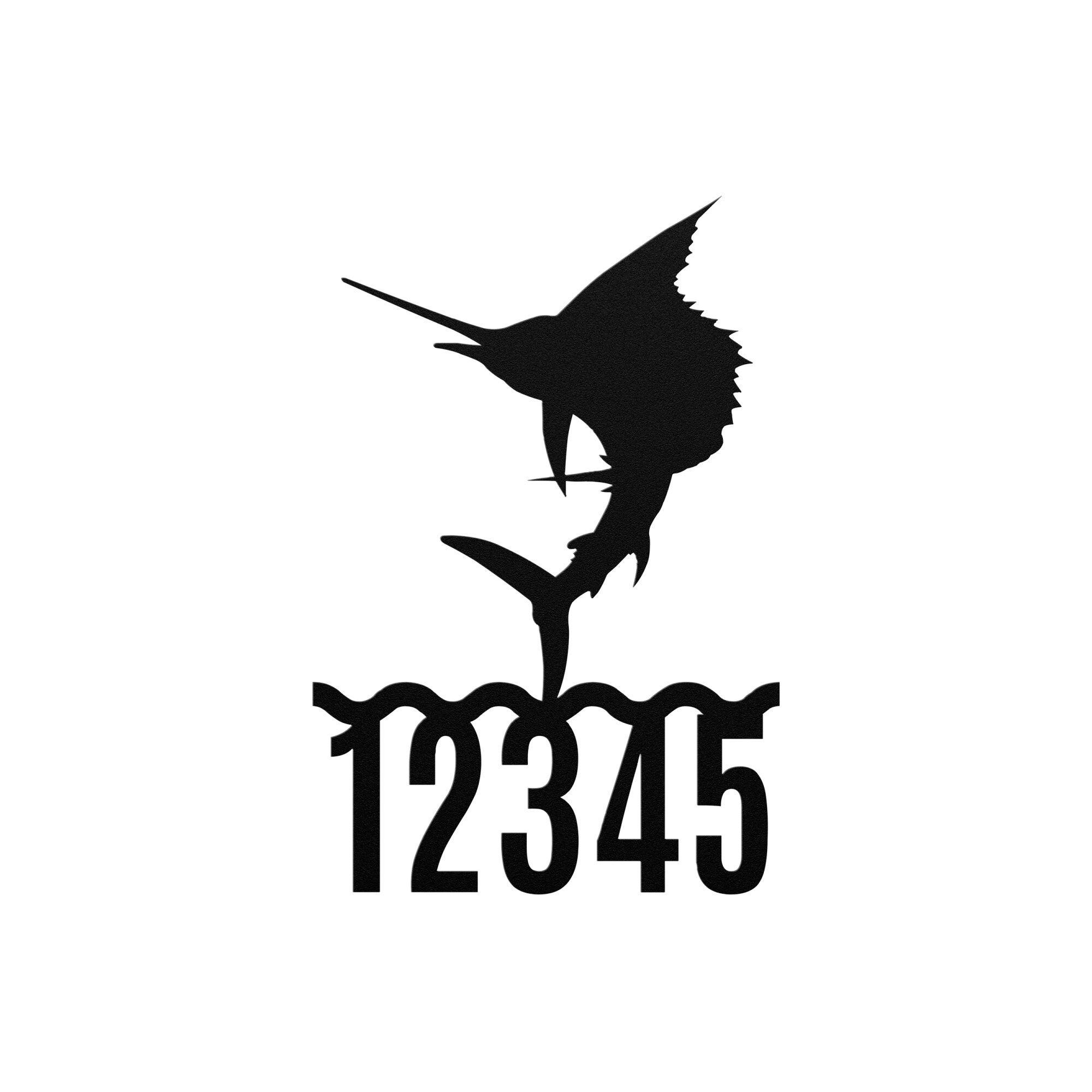 Sailfish Metal House Number, Address Sign, House Number Plaque, Metal ...