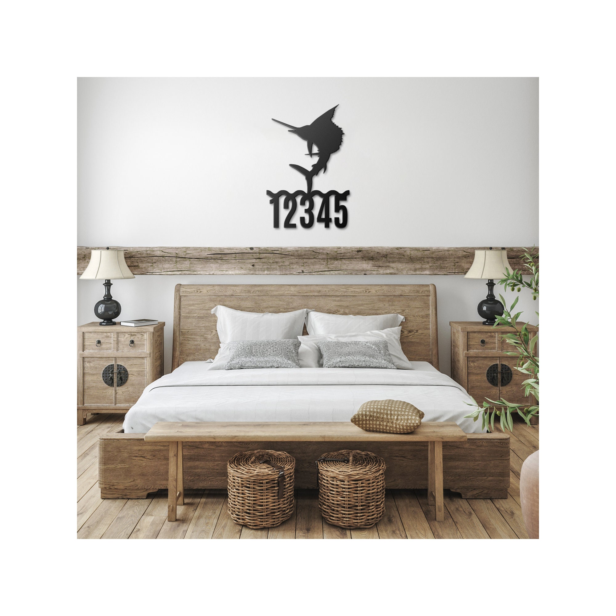 Sailfish Metal House Number, Address Sign, House Number Plaque, Metal ...