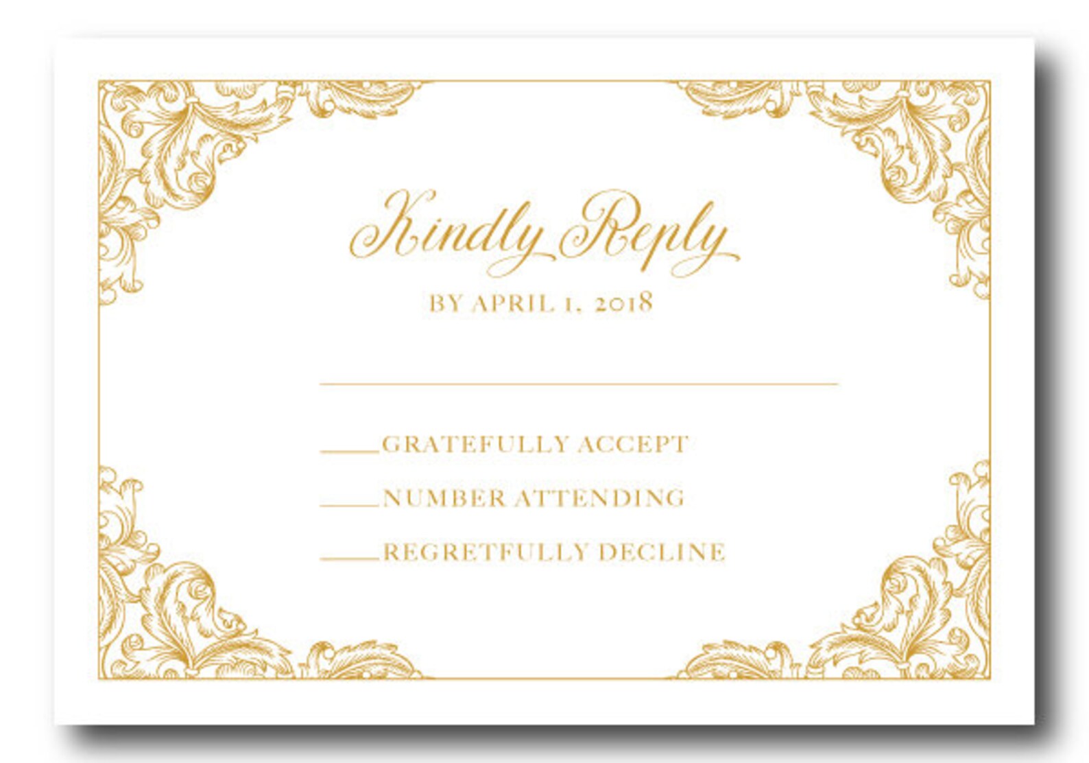 Gold Wedding Invitation Printed Wedding Invitation Gold - Etsy