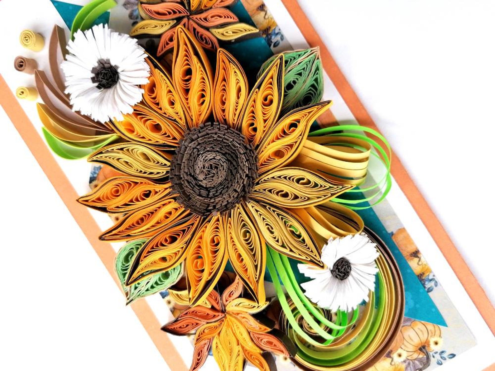 Autumn Quilling Card/ Sunflower Card/ Thanksgiving Card/ - Etsy