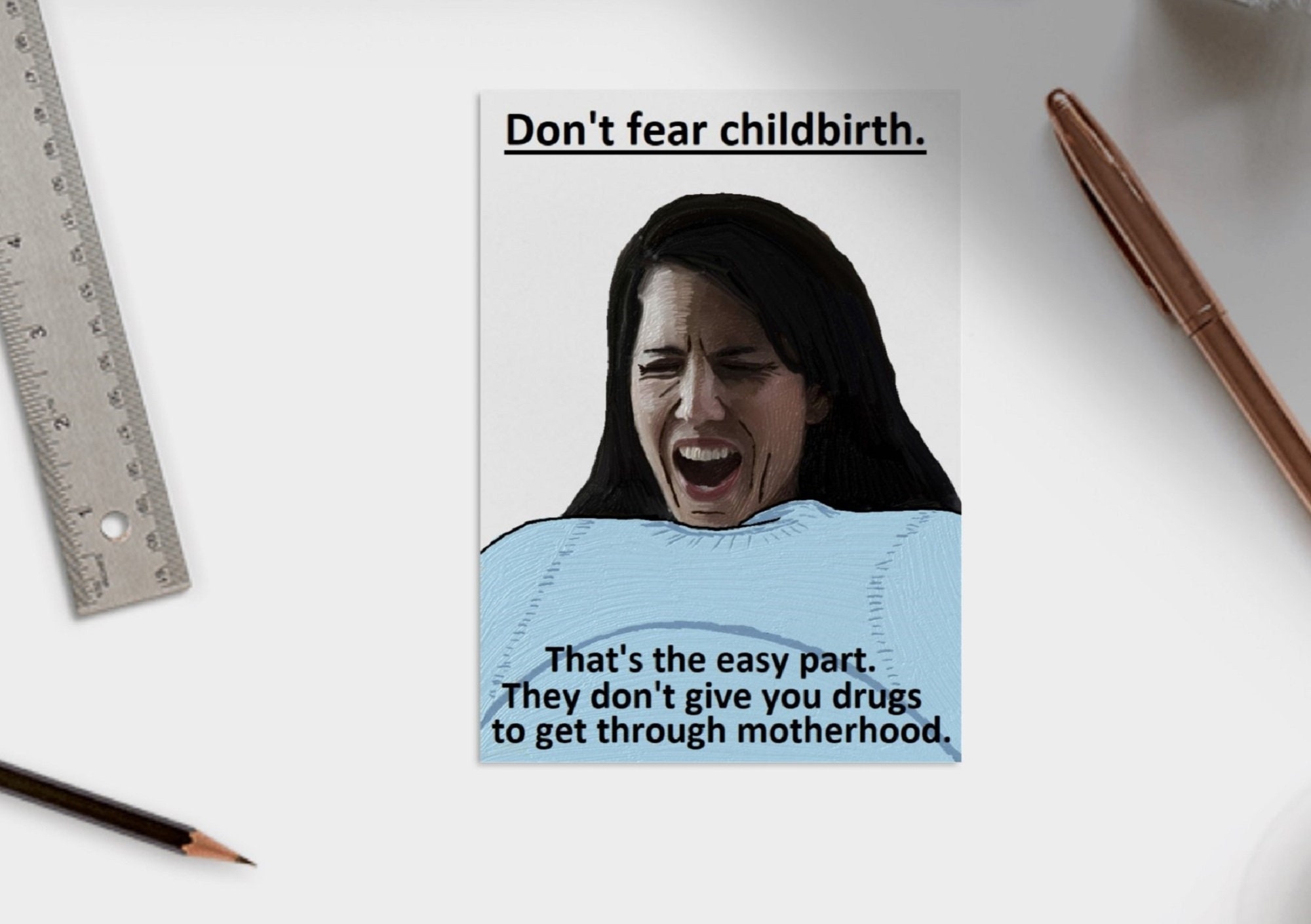 Childbirth Meme Card for Baby Shower Paper & Party Supplies Paper ...