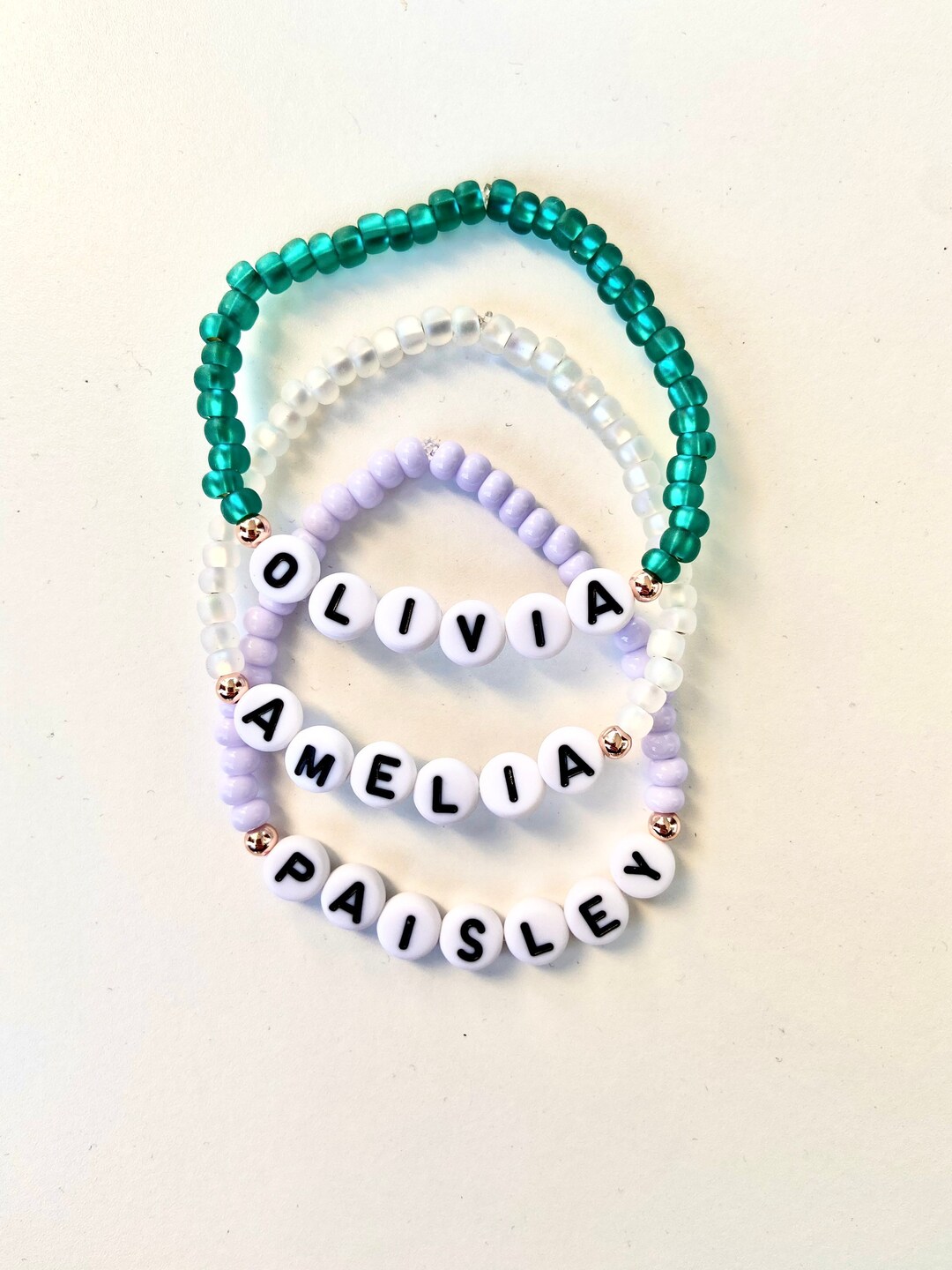 Beaded Name Bracelet - Custom Name Bracelet - Gift for Her ...