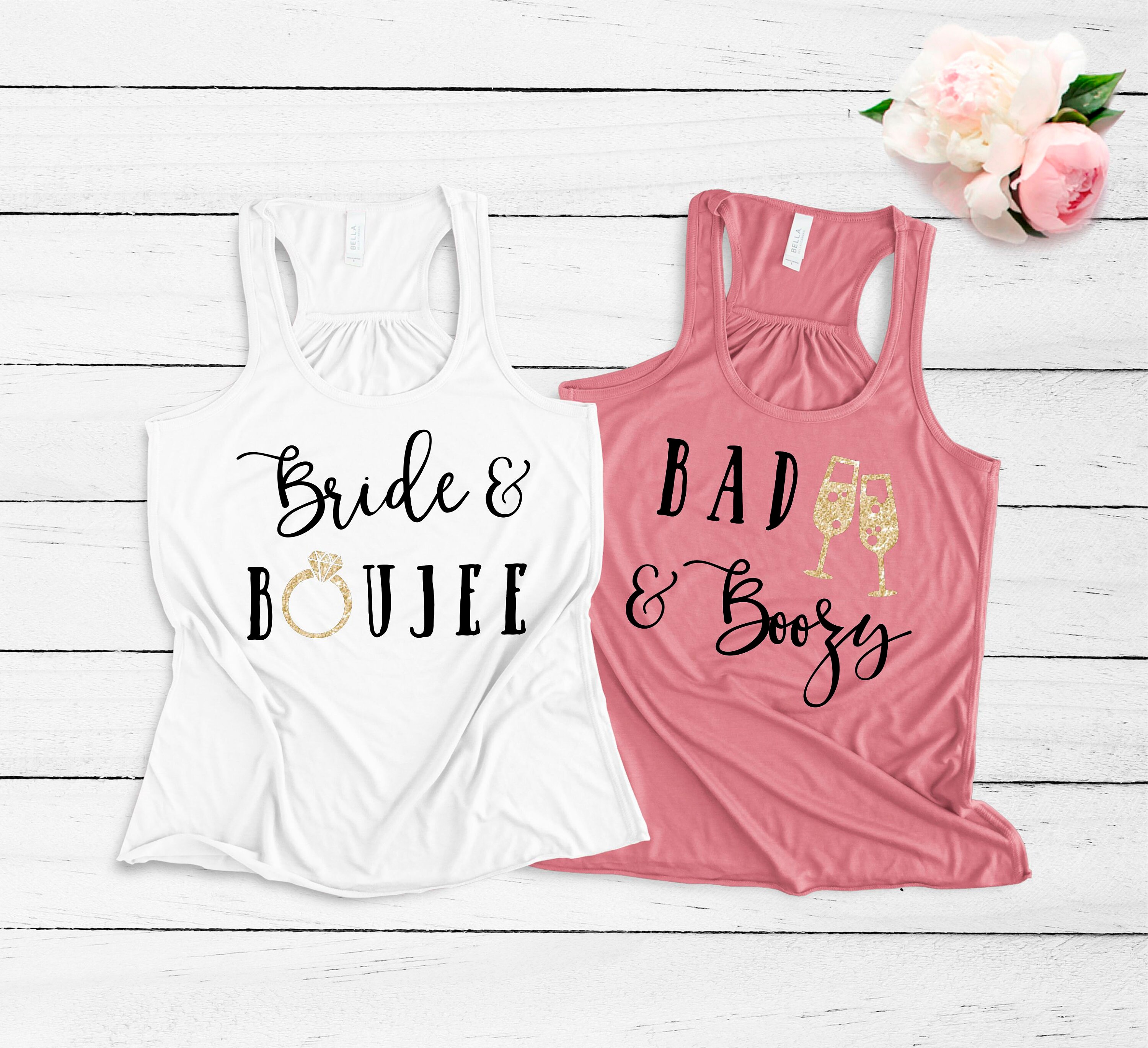 Bachelorette Party Shirts Bad and Boozy Tank Bride and - Etsy