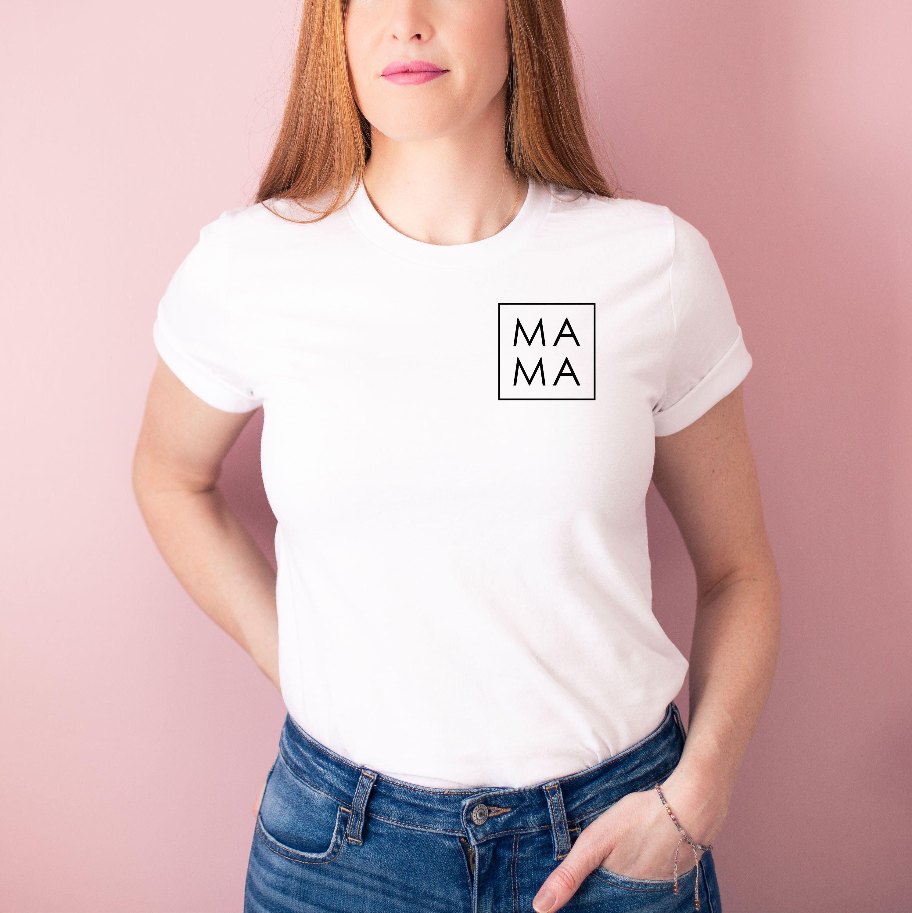 Mama Square Shirt Mama Square Pocket Tee Mama Tshirt | Etsy