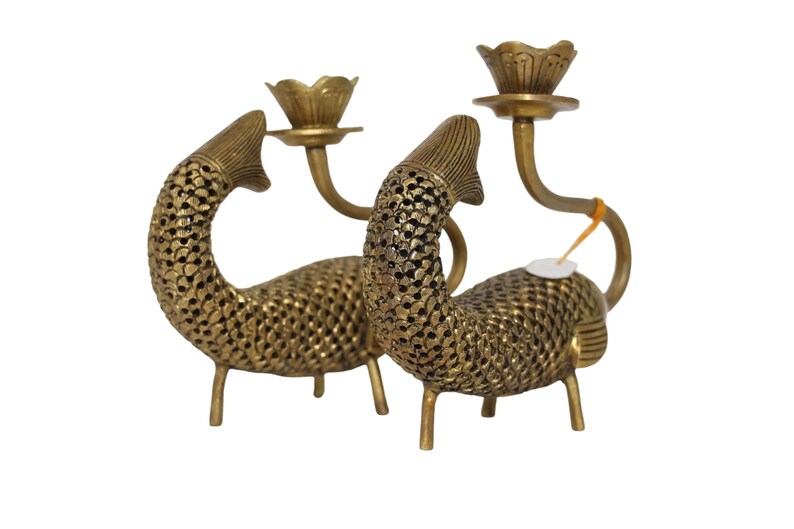 Crafty Corner Handicraft Brass Fish Candle Stand Handcrafted - Etsy