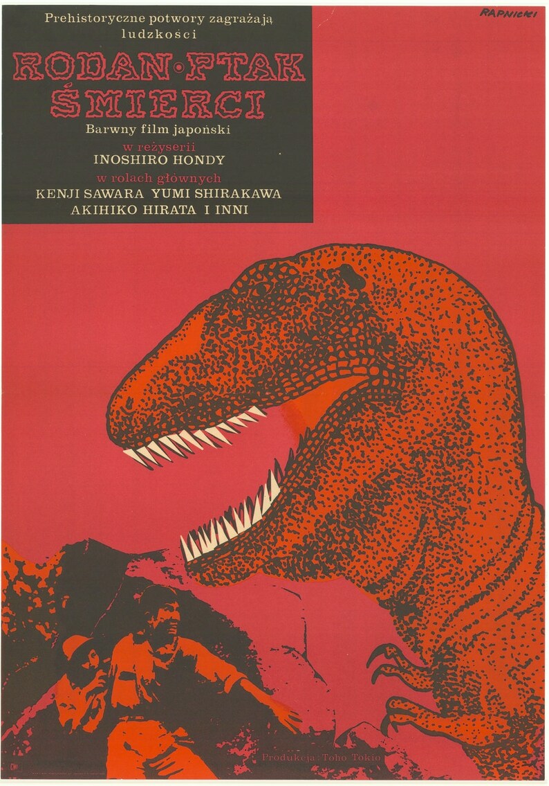 RODAN the Flying Monster Polish Movie Poster 23x33 1967 Ishiro Honda's ...