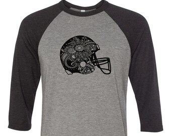Unisex Raglan Football Helmet Shirt Football Shirt Football | Etsy