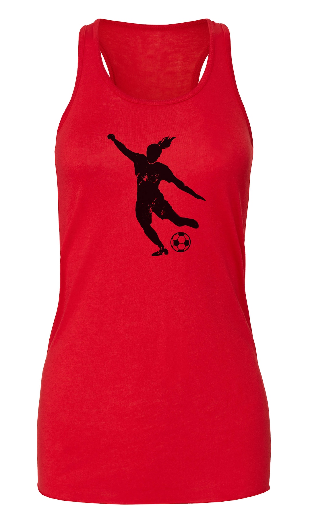 Women's Soccer Printed Tank, Soccer Player, Racerback Tank, Women's ...