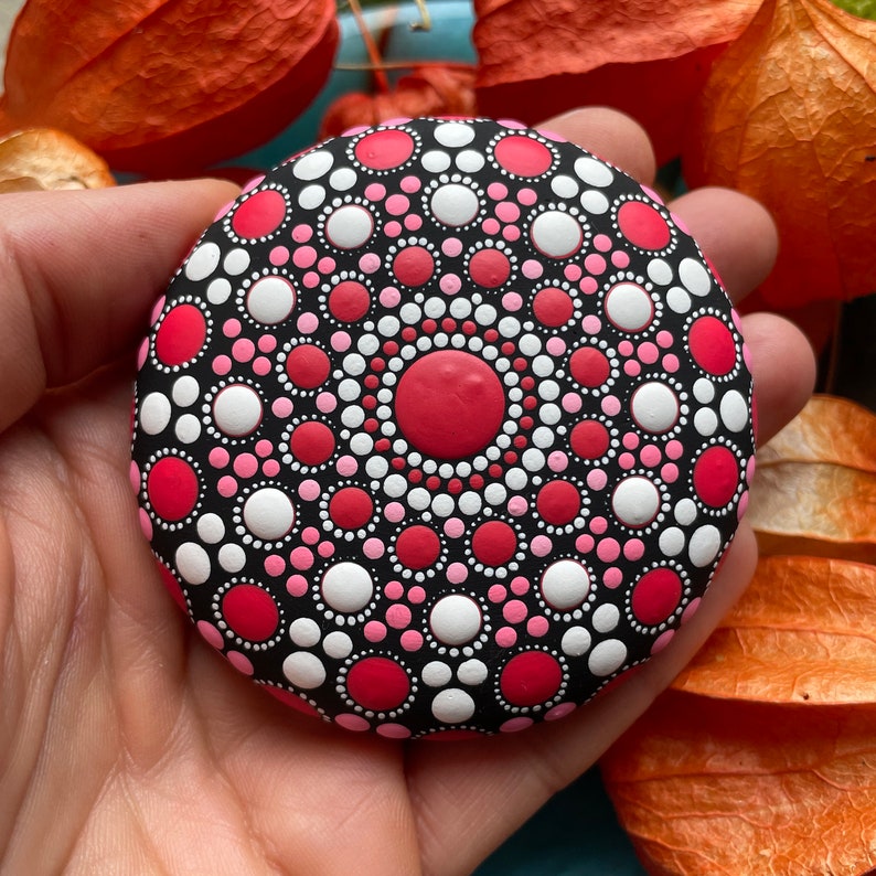 Hand Painted Mandala Stone made From Ceramic Meditation - Etsy