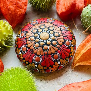 Hand Painted Mandala Stone (ceramic) - Meditation Stone - Hand Made ...