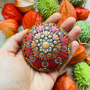 Hand Painted Mandala Stone (ceramic) - Meditation Stone - Hand Made ...