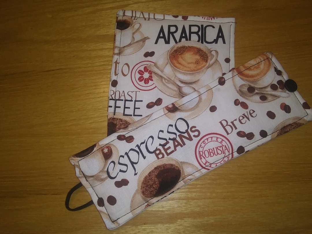 Coffee Fabric Mug Cozy and Rug Set | Mug Warmer Coaster - Etsy