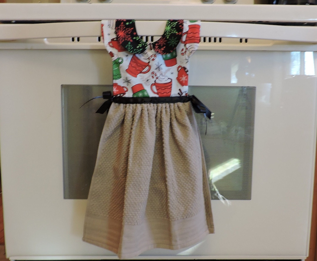 Hot Cocoa Oven Door Towel Dress, Cute Tea Towel Dress for the Holidays ...