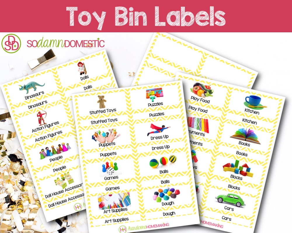 Toy Bin Labels (yellow) - Printable for Classroom or Playroom Baskets ...