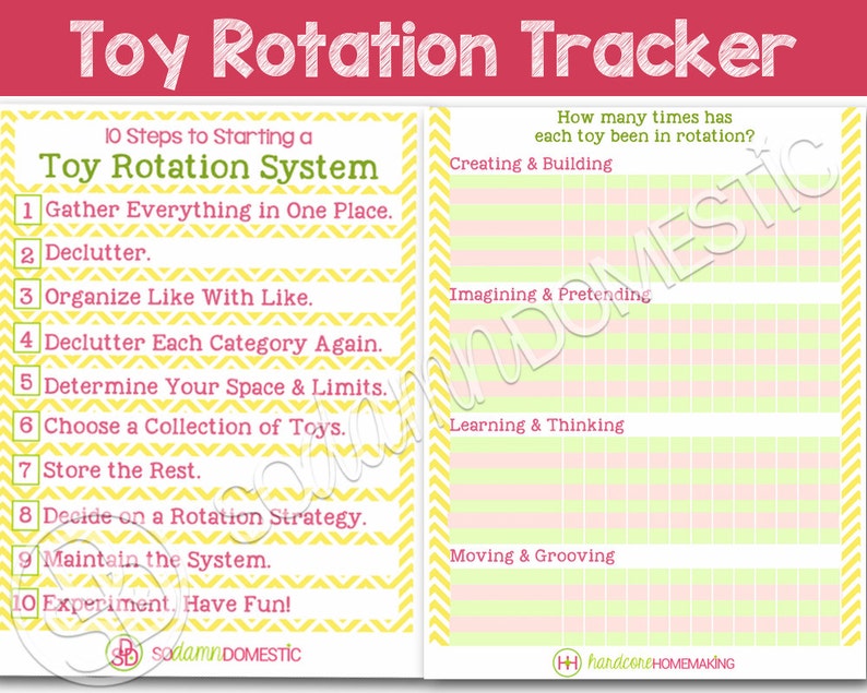 Toy Rotation Tracker & Checklist - Printable - Etsy