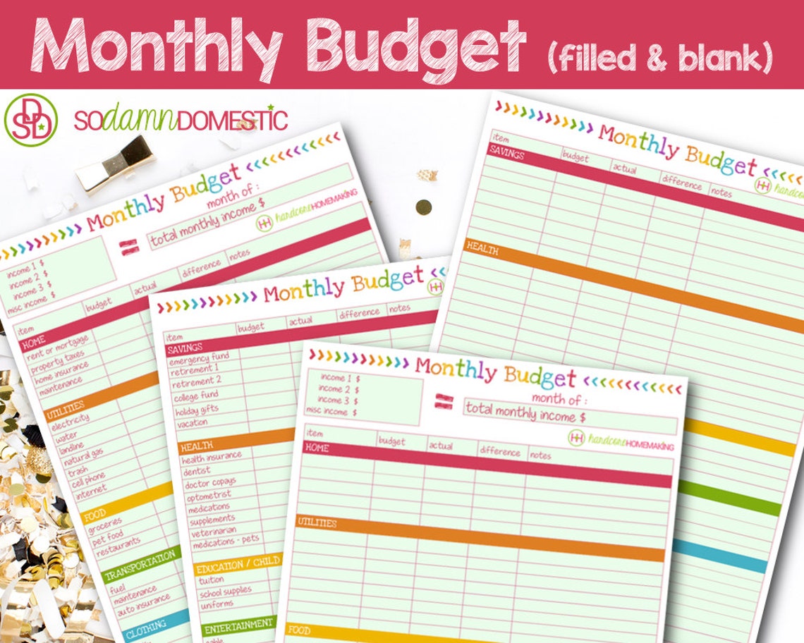 Budget Printable Bundle Save 5 Dollars - Etsy