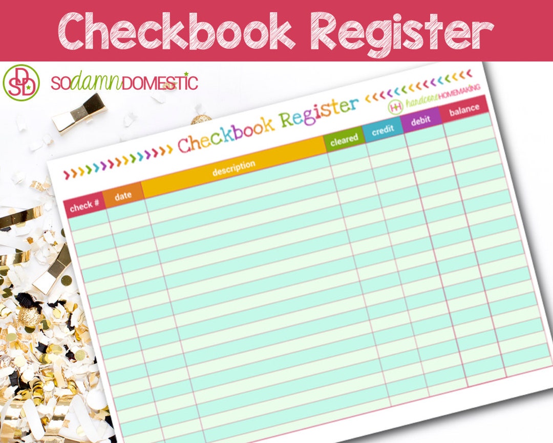 Checkbook Register Printable - Etsy