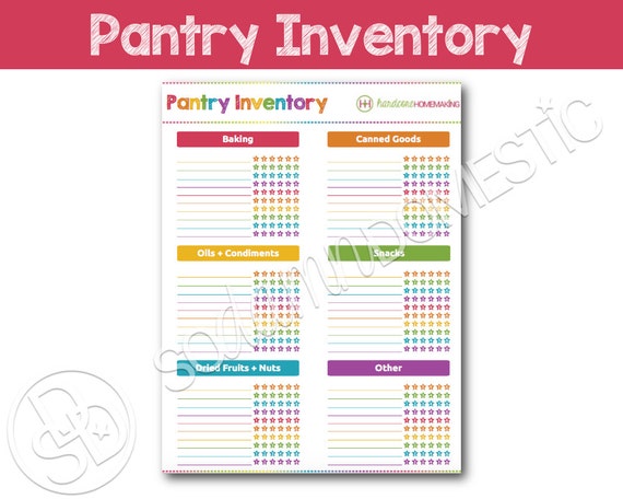 Pantry Food Inventory Printable | Etsy