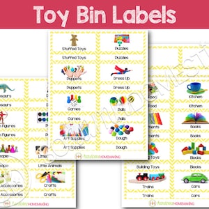 Toy Bin Labels (yellow) - Printable for Classroom or Playroom Baskets ...