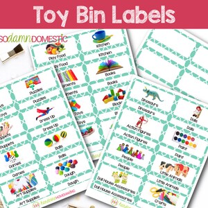 Toy Bin Labels (turquoise) - Printable for Classroom or Playroom ...