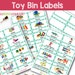 Toy Bin Labels (turquoise) - Printable for Classroom or Playroom ...