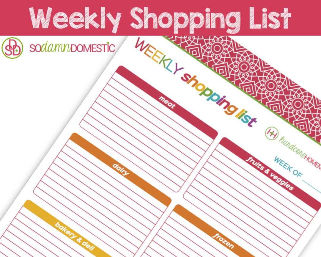 Weekly Shopping List Printable Planner Letter Size 8.5 X 11 - Etsy