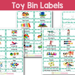 Toy Bin Labels (turquoise) - Printable for Classroom or Playroom ...