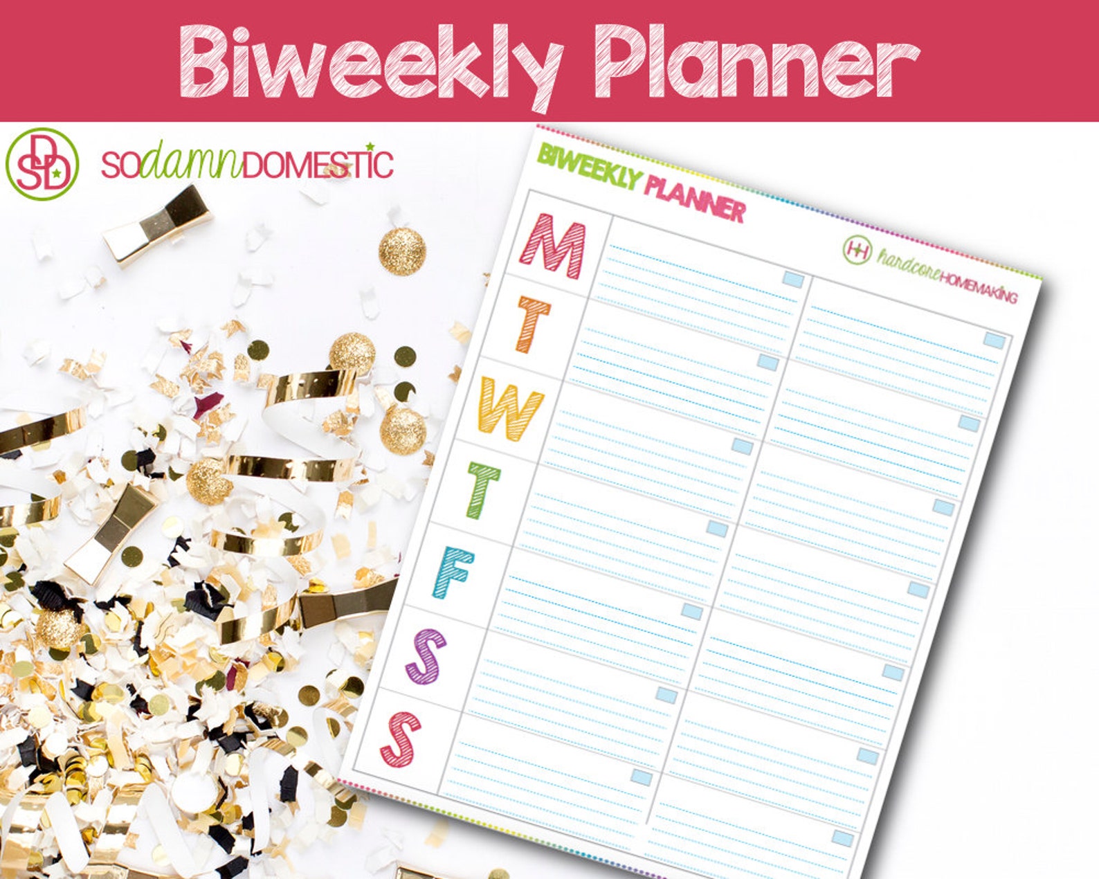 Bi-weekly Printable Planner - Use as a to Do List, Menu Plan, Meal ...