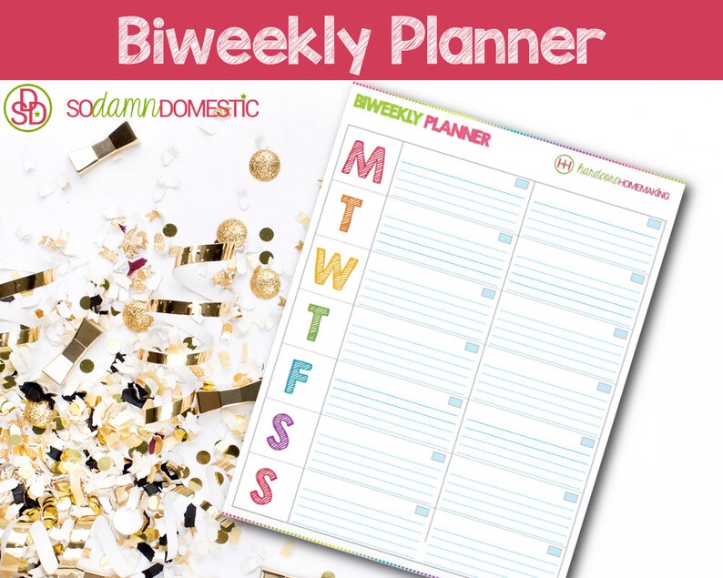 Bi-weekly Printable Planner Use as a to Do List Menu Plan - Etsy