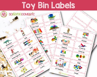 Toy Bin Labels turquoise Printable for Classroom or | Etsy