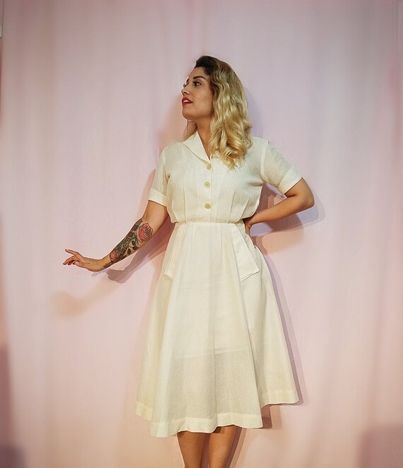 vintage cream colored dress - Gem