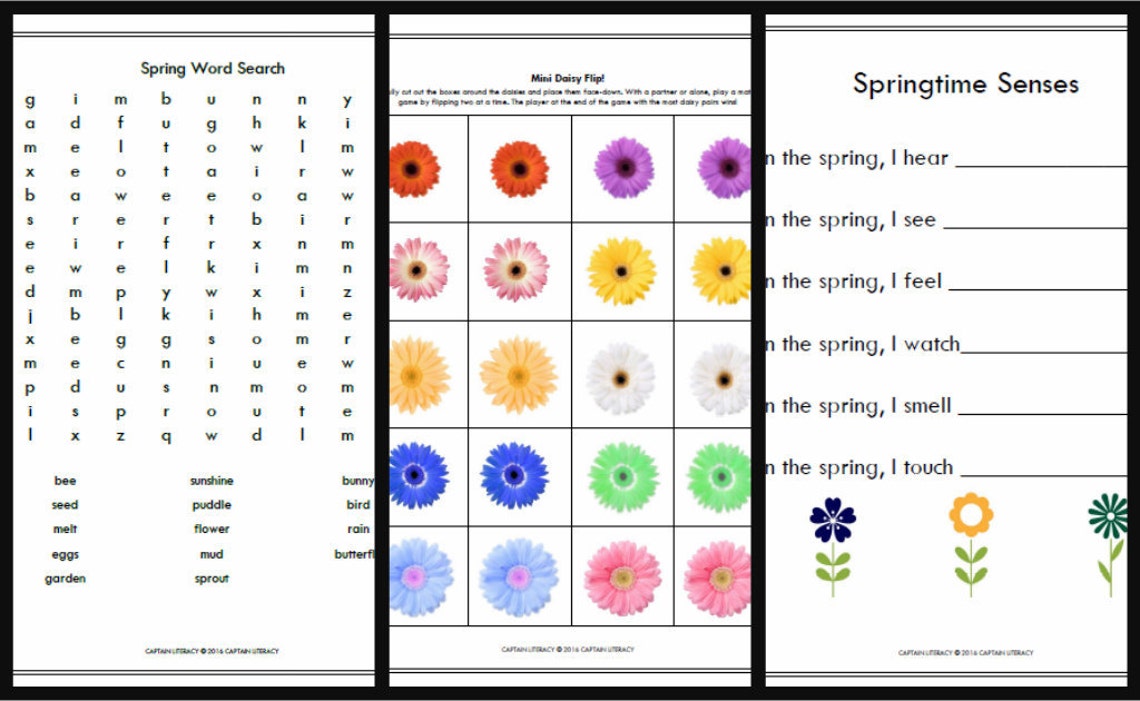Spring Activity Book / Printable /18 Pages / Spring Coloring / - Etsy