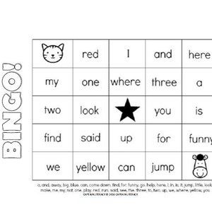Sight Words Bingo / Preprimer / Dolch / Printable / Fun Bingo / for ...