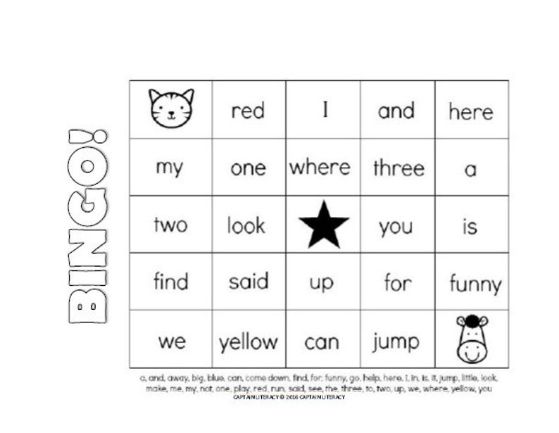 Sight Words Bingo / Preprimer / Dolch / Printable / Fun Bingo / for ...