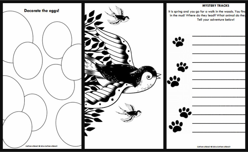 Spring Activity Book / Printable /18 Pages / Spring Coloring / Spring ...